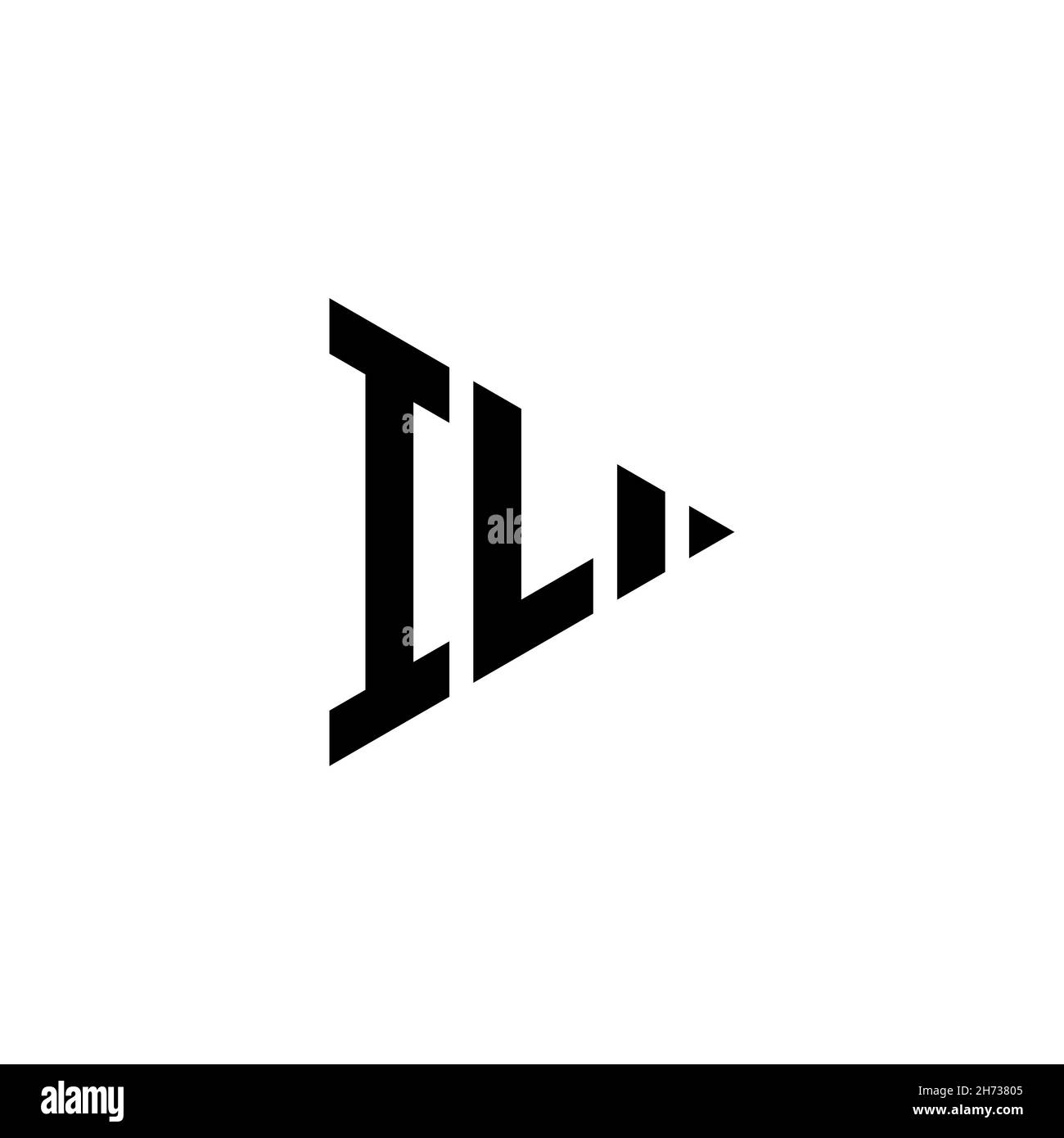 IL Monogram logo letter with triangle play button shape style on isolated background. Triangle ...