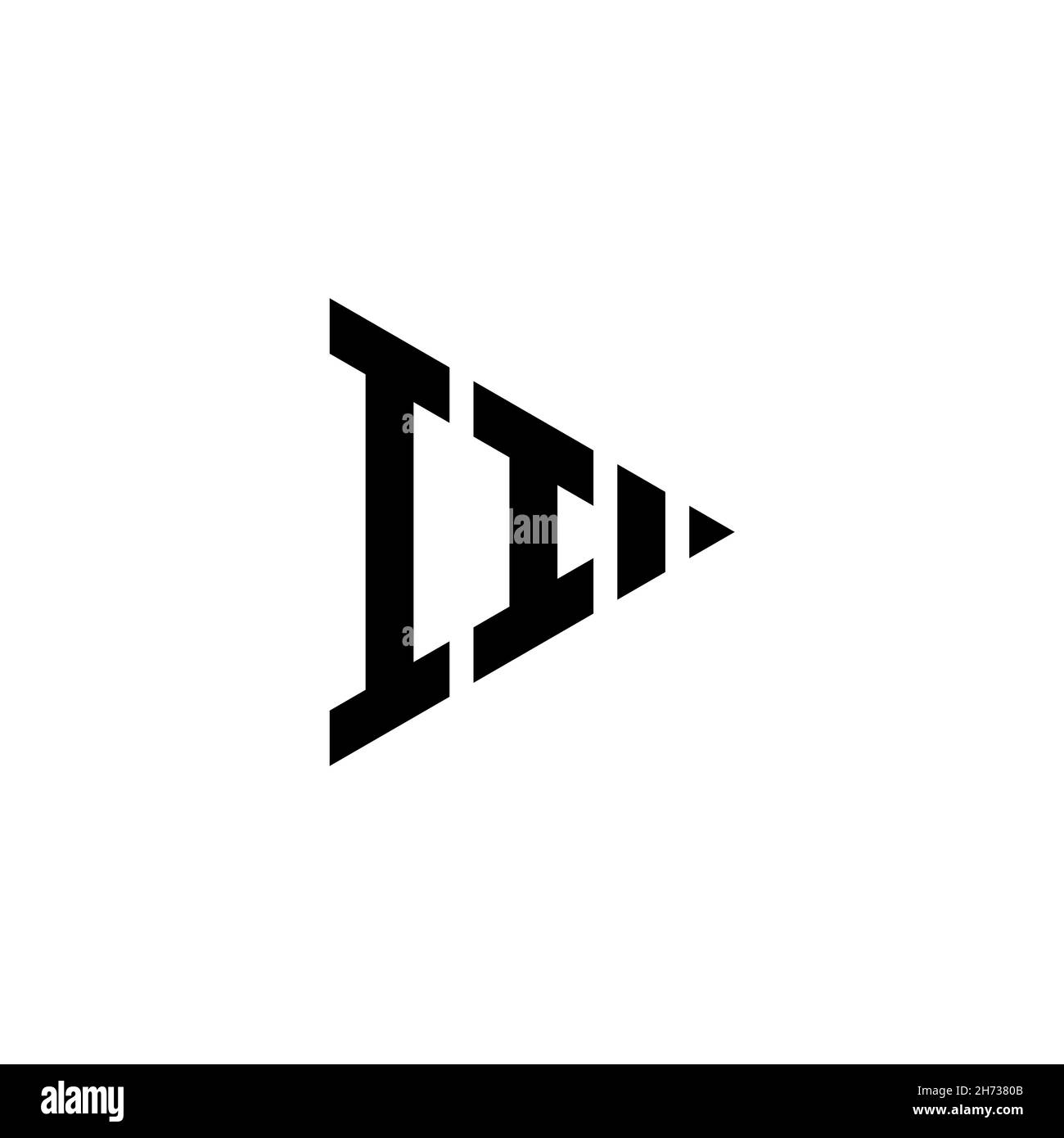 II Monogram logo letter with triangle play button shape style on isolated background. Triangle ...