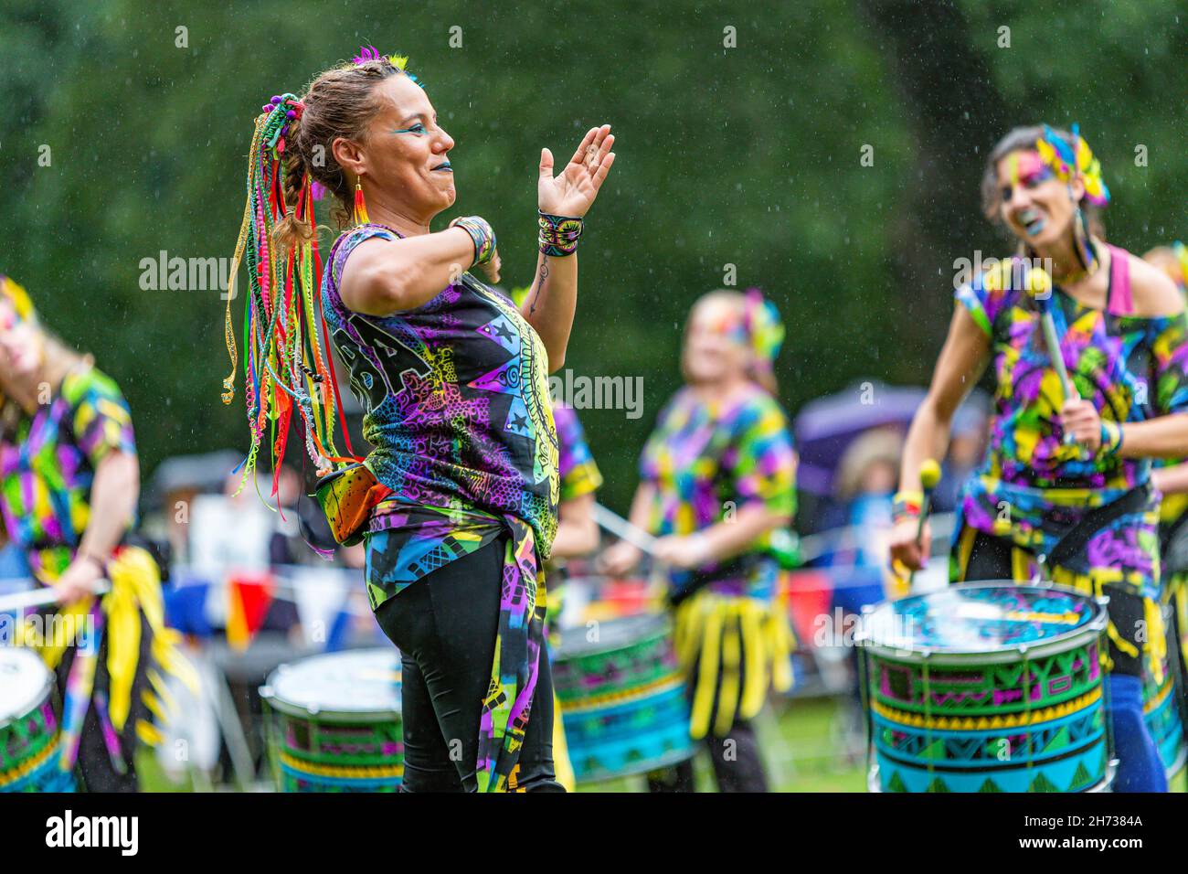 Katumba drummers entertain in the rain at Disability Awareness Day 30th ...