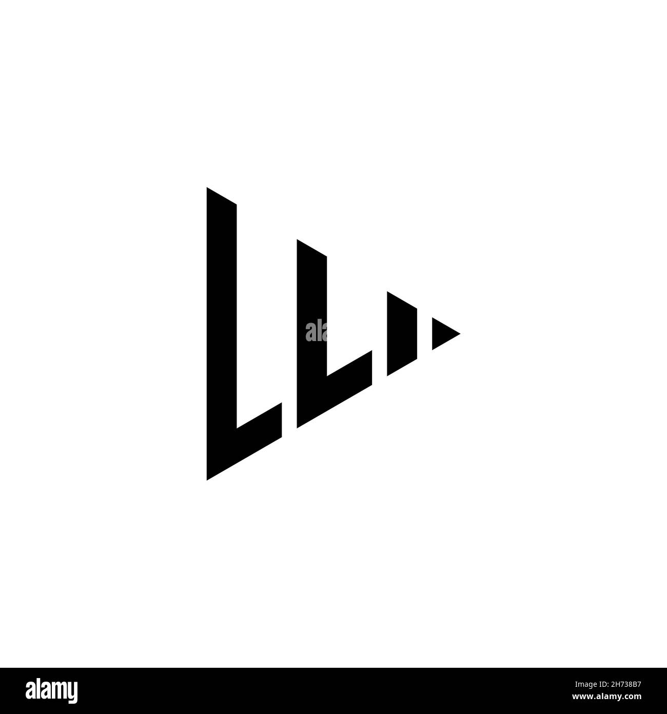 LL Monogram logo letter with triangle play button shape style on ...