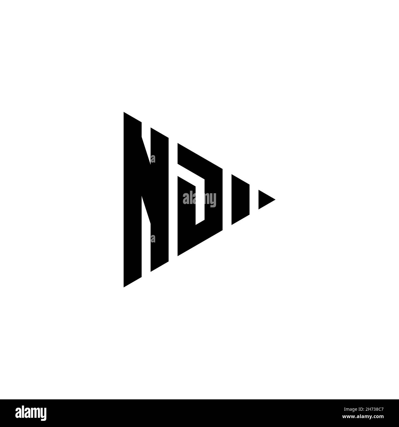 ND Monogram logo letter with triangle play button shape style on ...