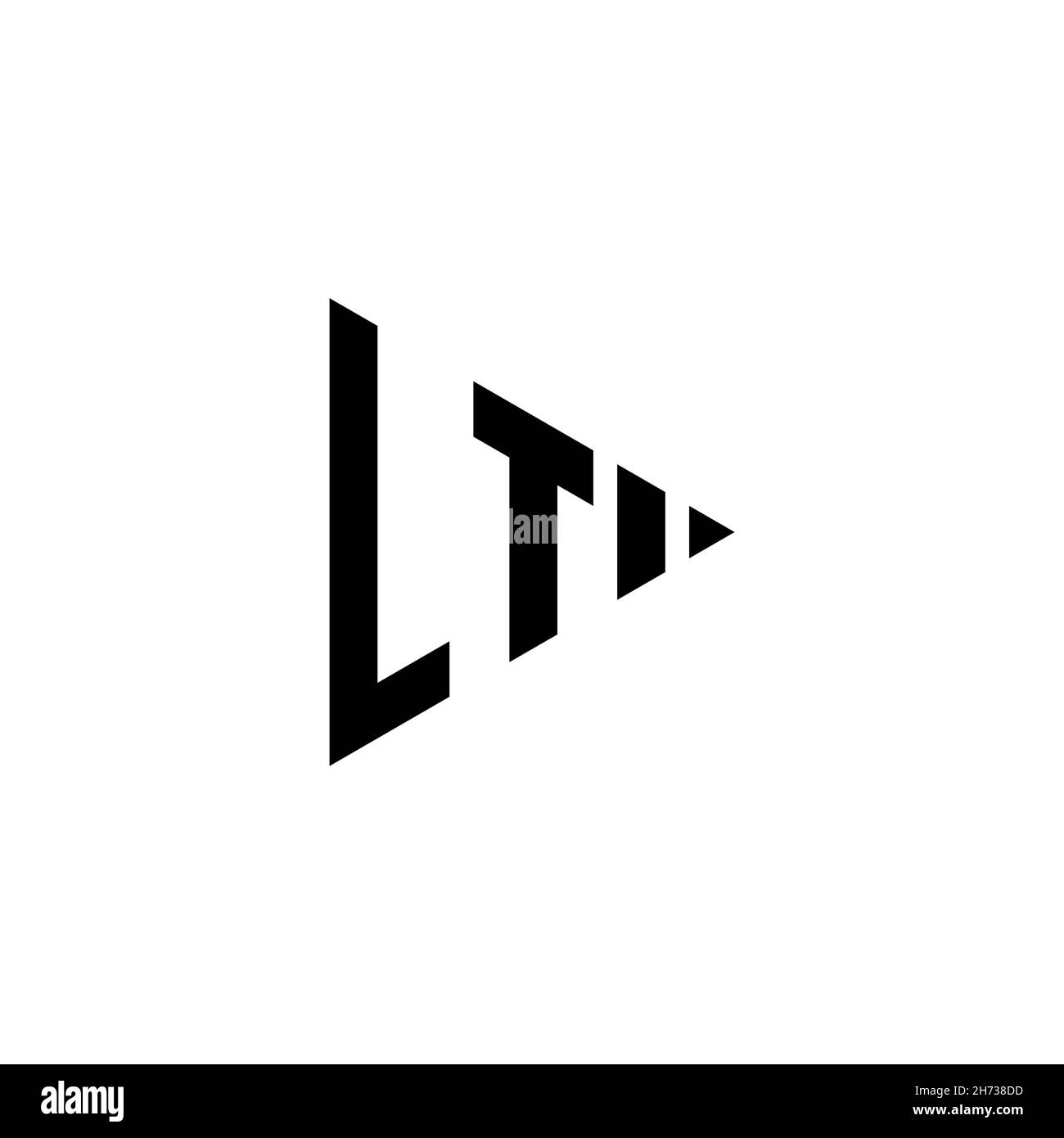 LT Monogram logo letter with triangle play button shape style on ...