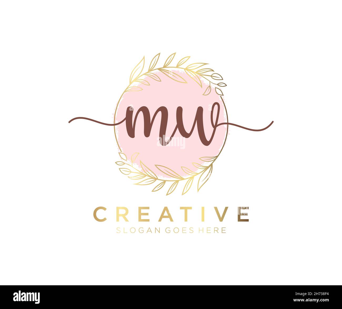 MW feminine logo. Usable for Nature, Salon, Spa, Cosmetic and Beauty ...