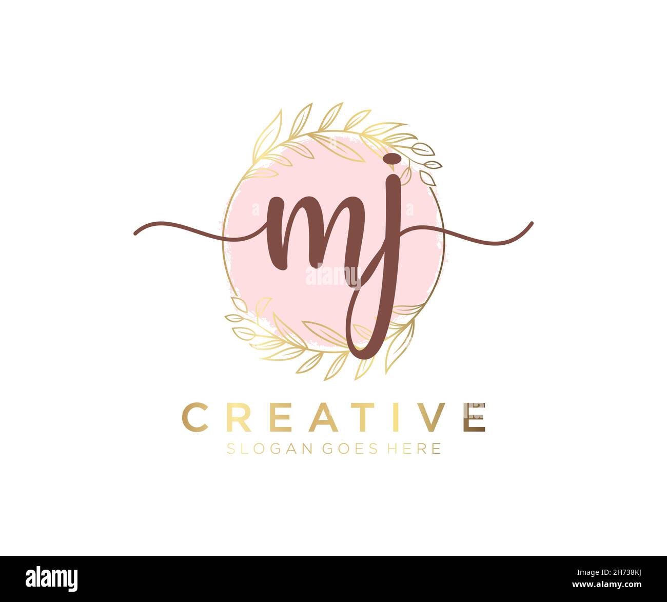 MJ feminine logo. Usable for Nature, Salon, Spa, Cosmetic and Beauty ...
