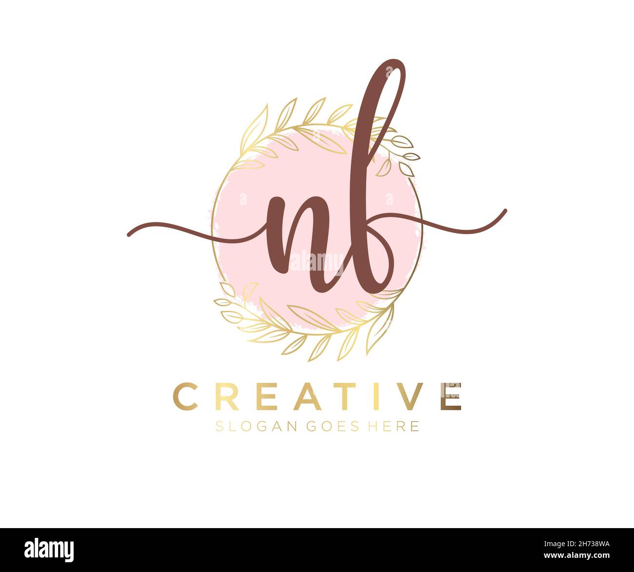 NF feminine logo. Usable for Nature, Salon, Spa, Cosmetic and Beauty ...