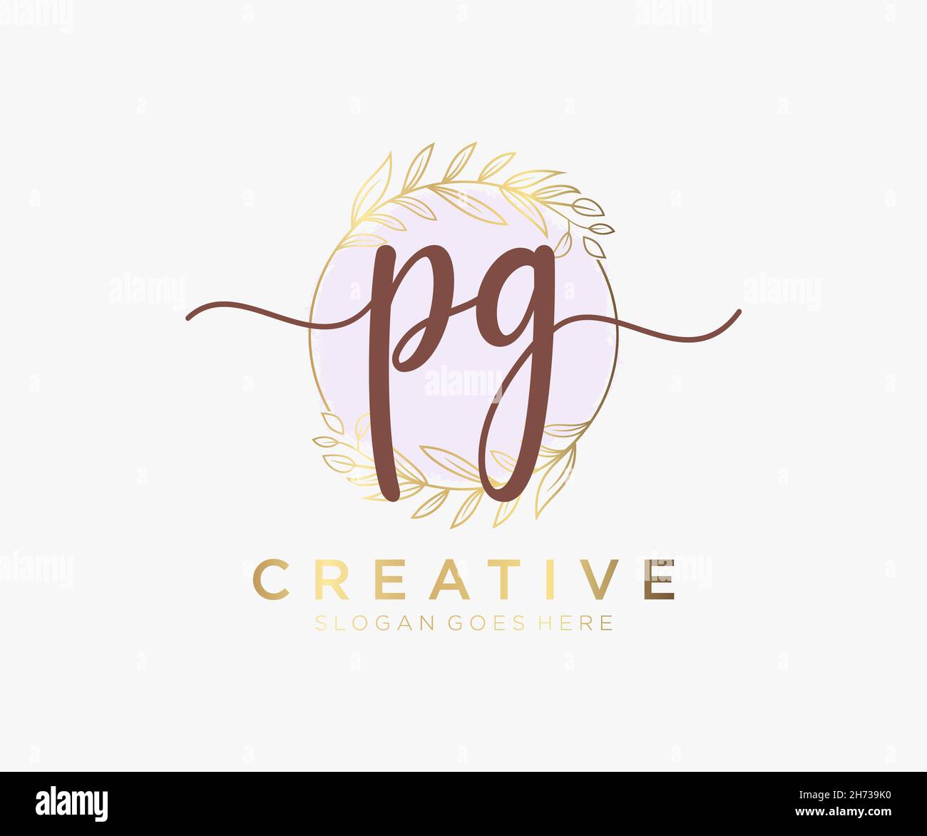 PG feminine logo. Usable for Nature, Salon, Spa, Cosmetic and Beauty ...