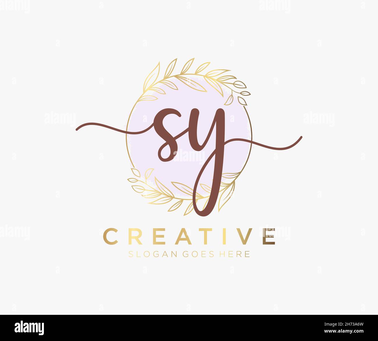 SY feminine logo. Usable for Nature, Salon, Spa, Cosmetic and Beauty ...