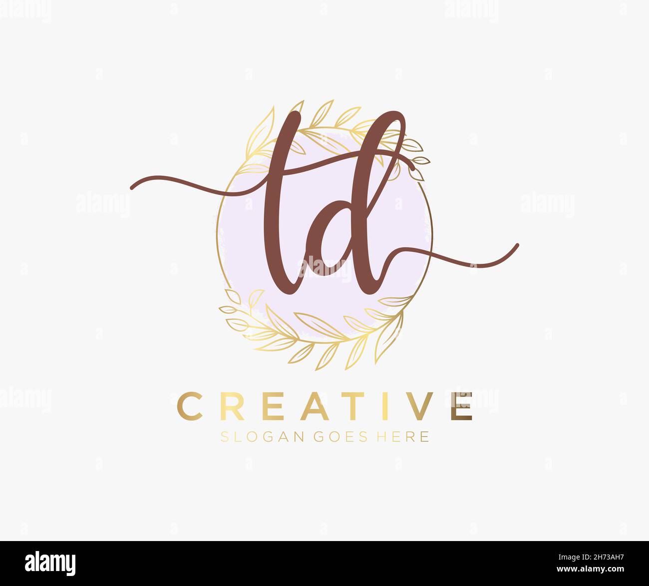 TD feminine logo. Usable for Nature, Salon, Spa, Cosmetic and Beauty ...