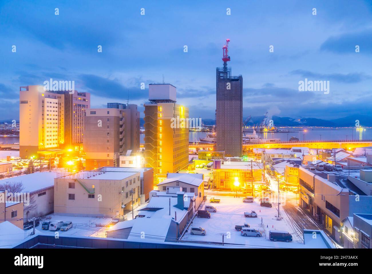 Hakodate city downtown skyline cityscape of Japan in winter Stock Photo - Alamy