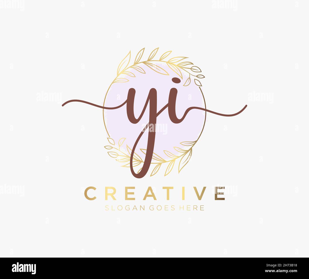YI feminine logo. Usable for Nature, Salon, Spa, Cosmetic and Beauty ...