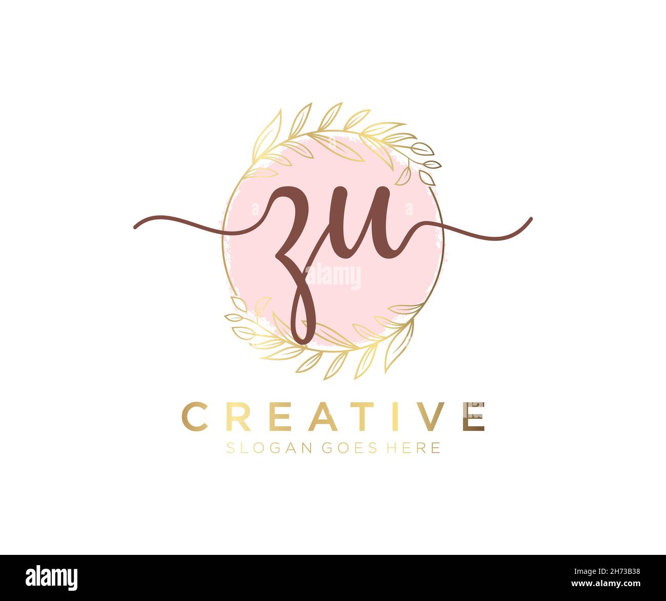 ZU feminine logo. Usable for Nature, Salon, Spa, Cosmetic and Beauty ...
