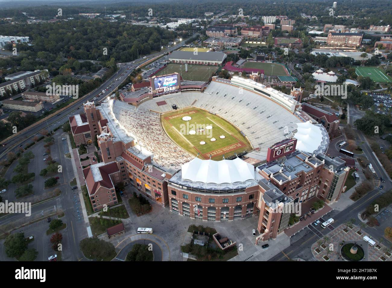 An aerial view of Doak Campbell Stadium on the campus of Florida State ...