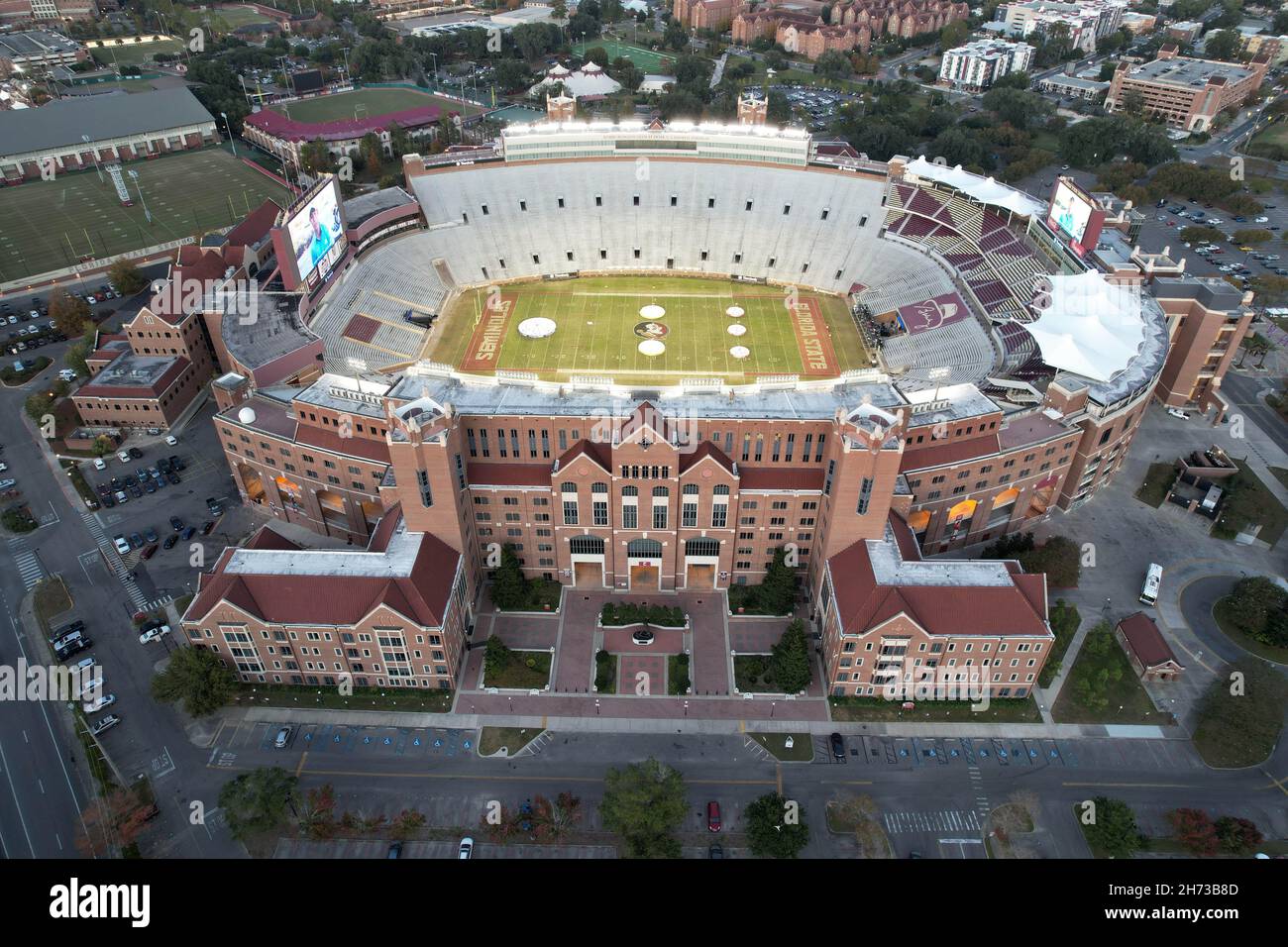 An aerial view of Doak Campbell Stadium on the campus of Florida State ...