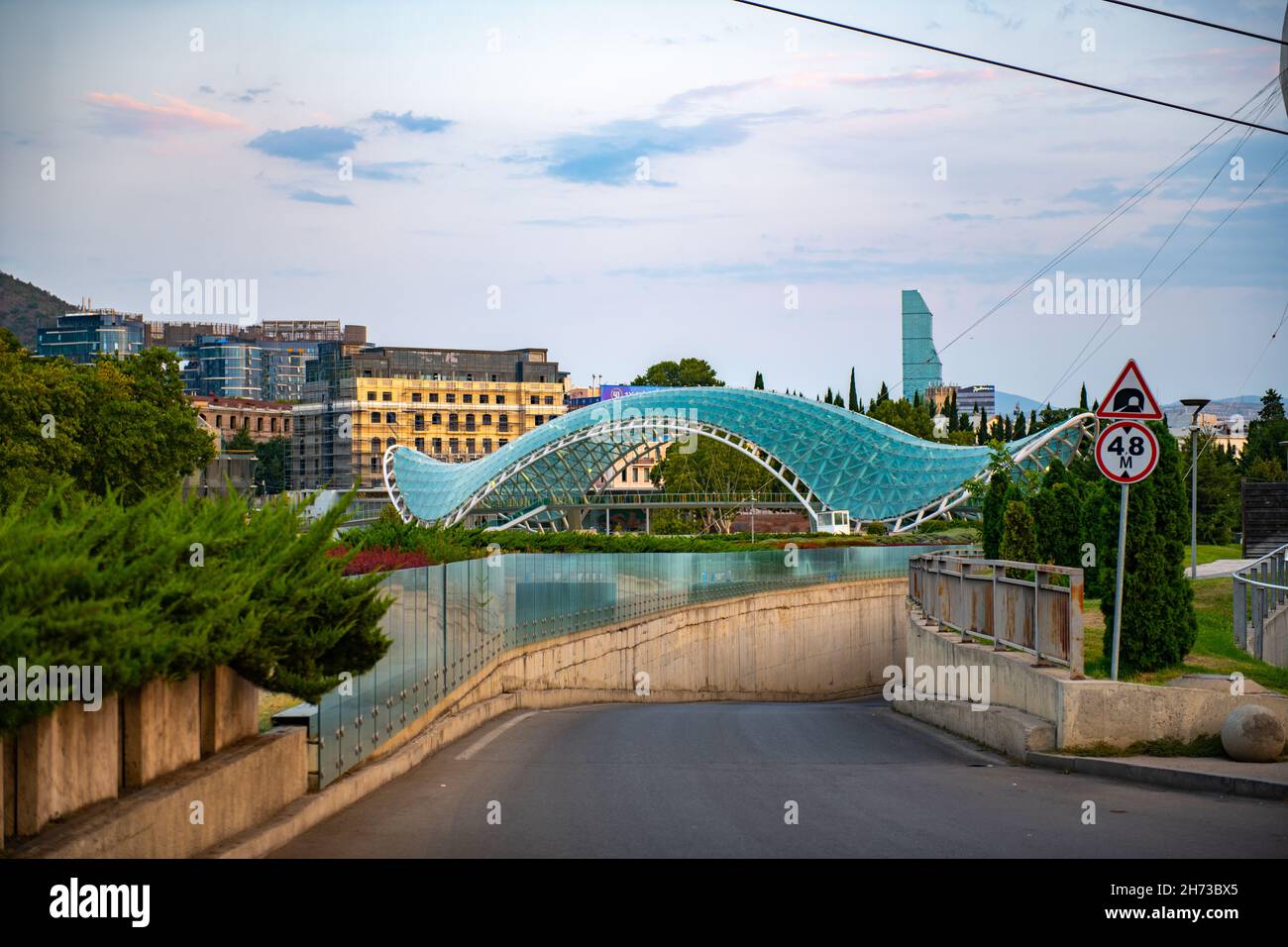 Peace bridge in Tbilisi early in the morning Stock Photo - Alamy