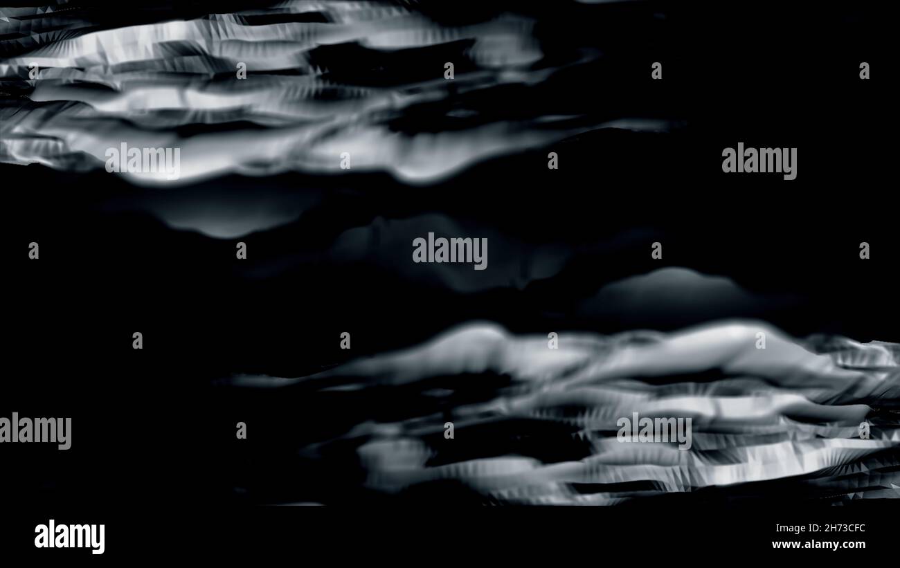 Abstract lines are reflected in water on black background. Animation ...