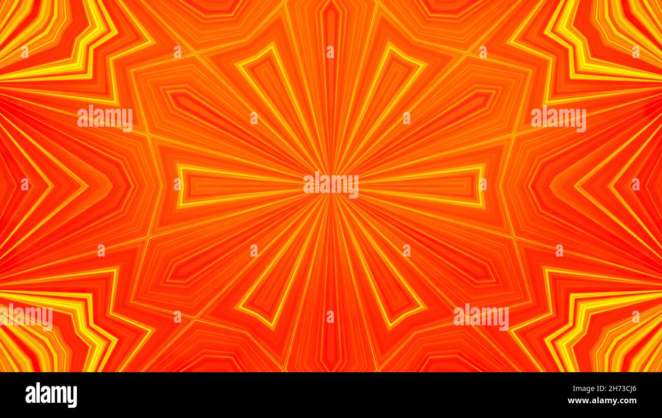 Abstract animation of movement of triangles in kaleidoscope. Yellow ...