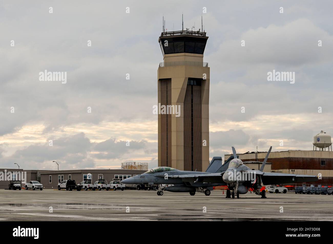 U.S. Navy F/A-18F Super Hornets assigned to Naval Air Station Lemoore ...