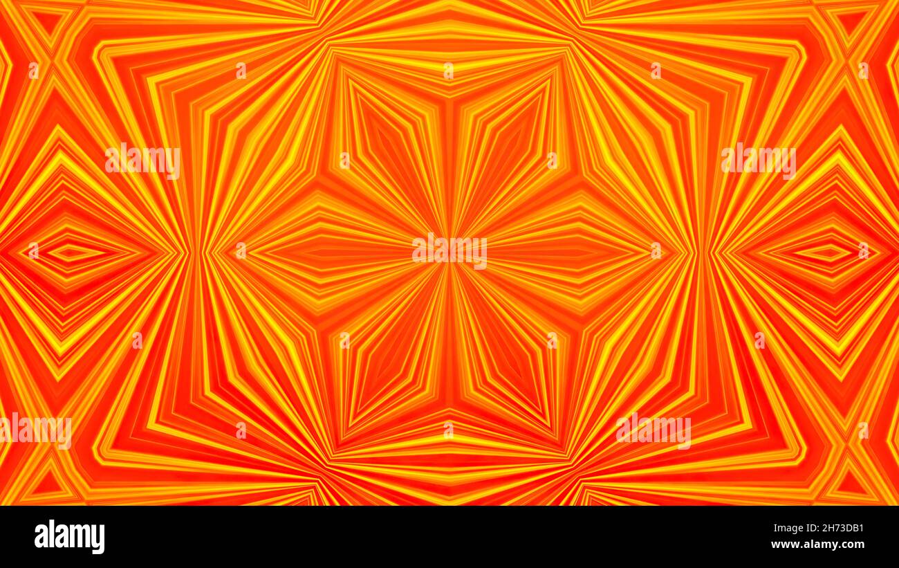 Abstract animation of movement of triangles in kaleidoscope. Yellow ...