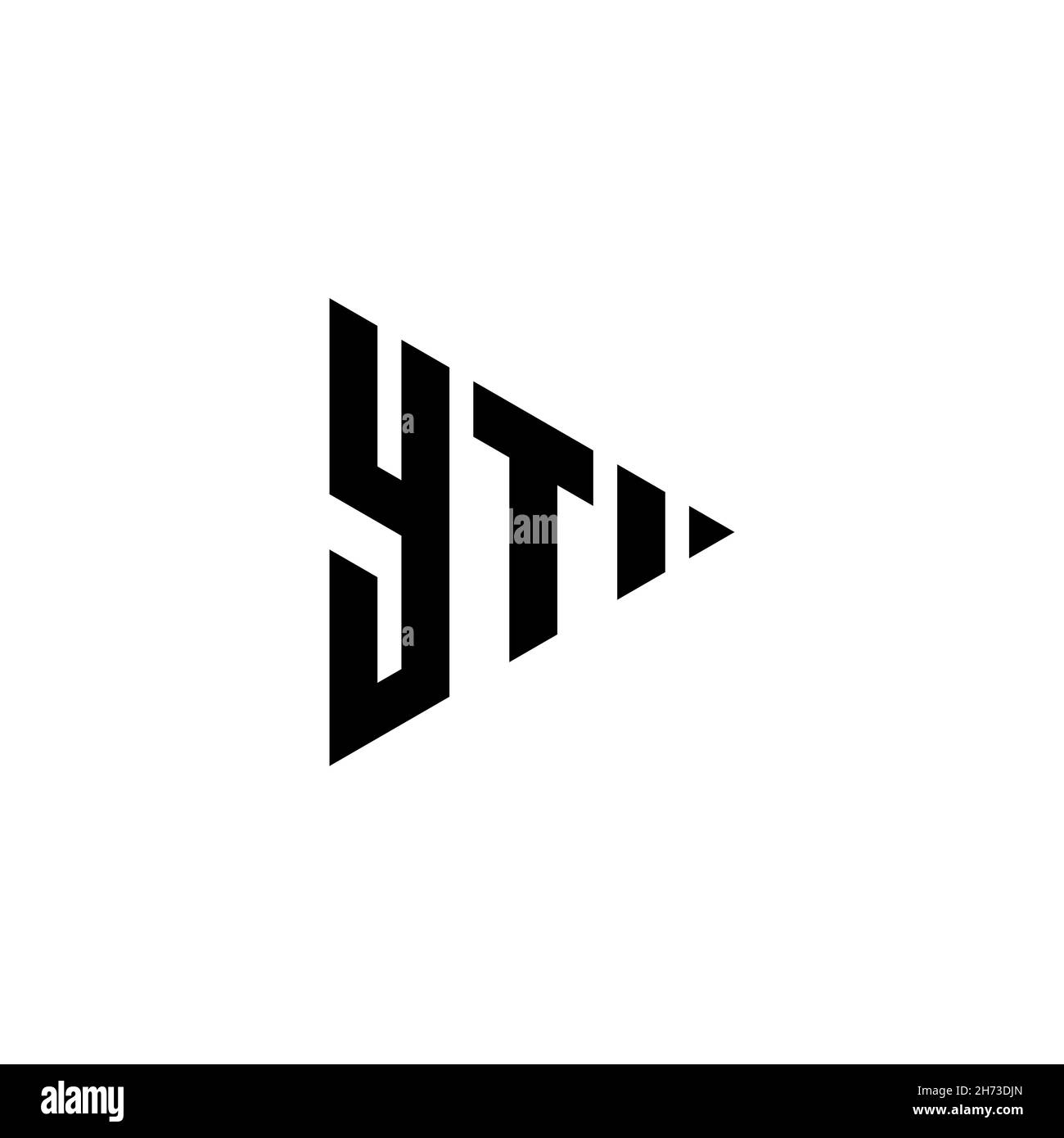 YT Monogram logo letter with triangle play button shape style on ...