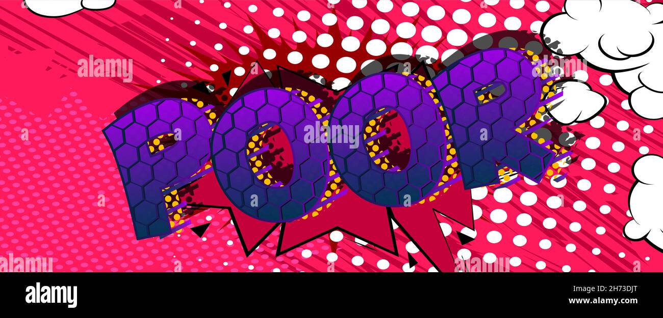 Poor. Comic book word text on abstract comics background. Retro pop art ...