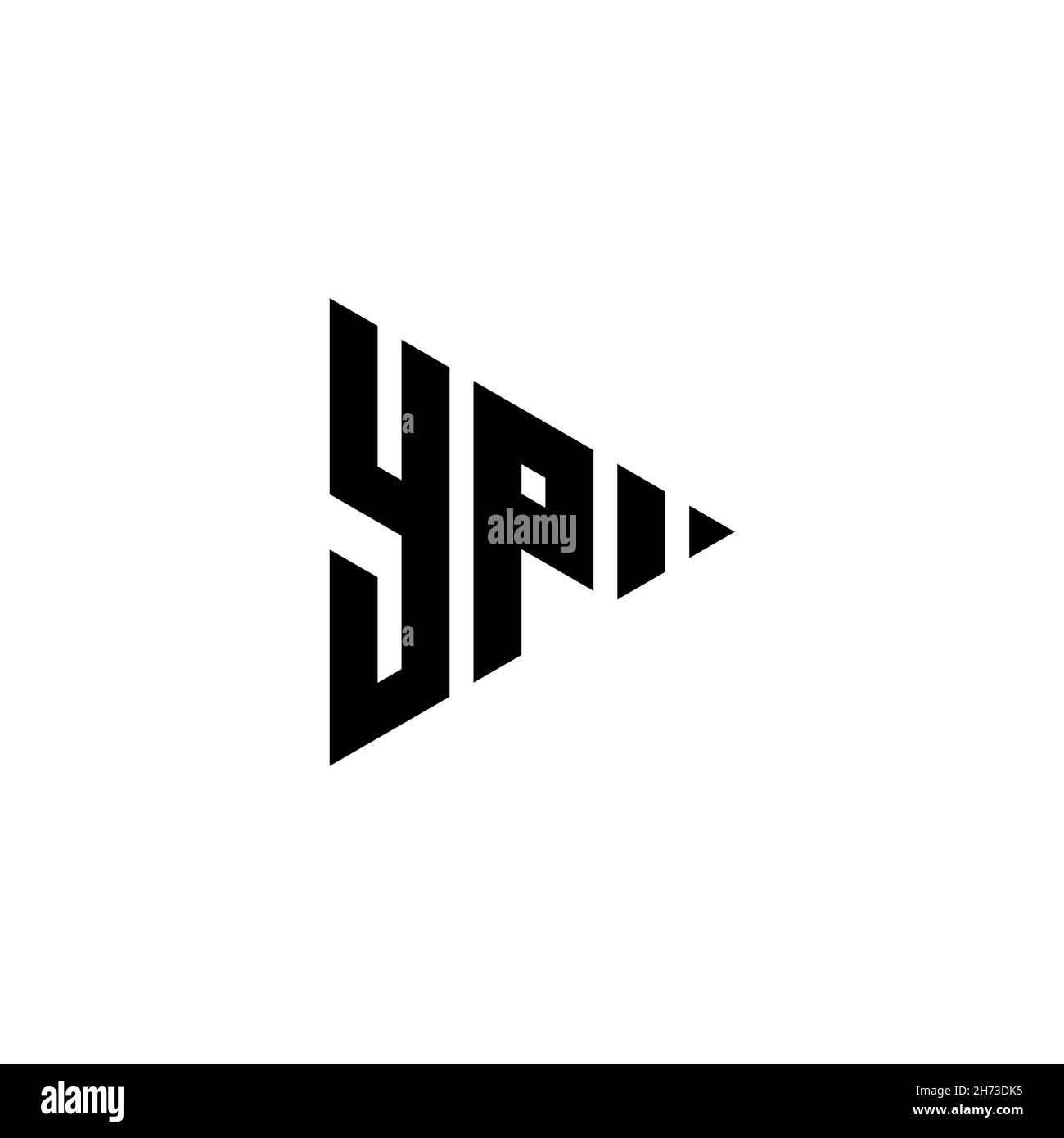 YP Monogram logo letter with triangle play button shape style on ...
