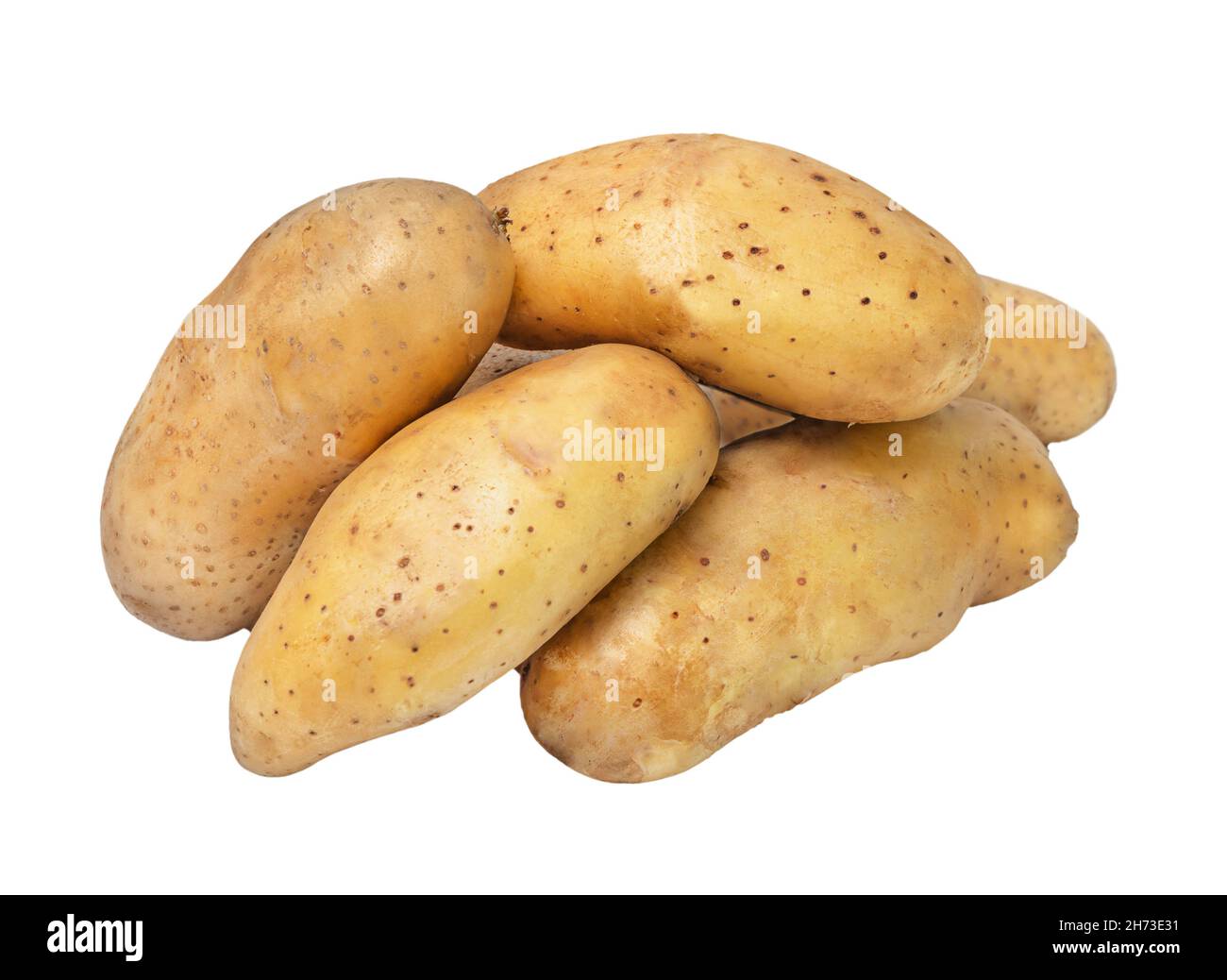 Pile of potato tubers isolated on white background Stock Photo - Alamy