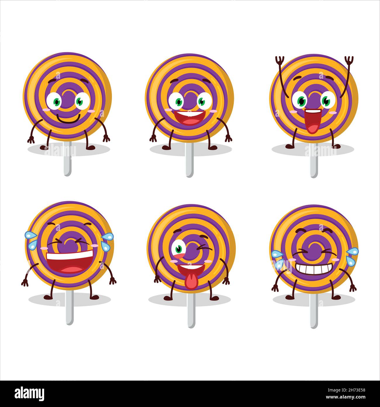 Cartoon character of spiral sweet candy with smile expression. Vector ...