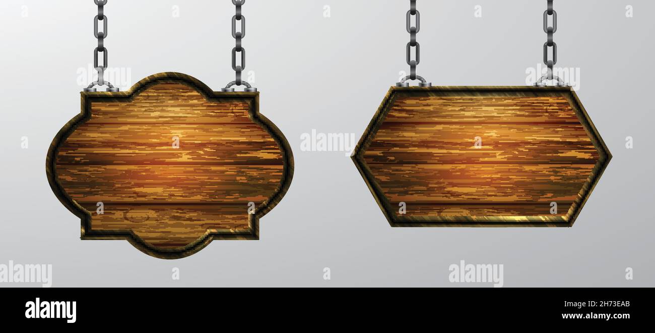 Vector realistic illustration of wooden signboard isolated Stock Vector ...