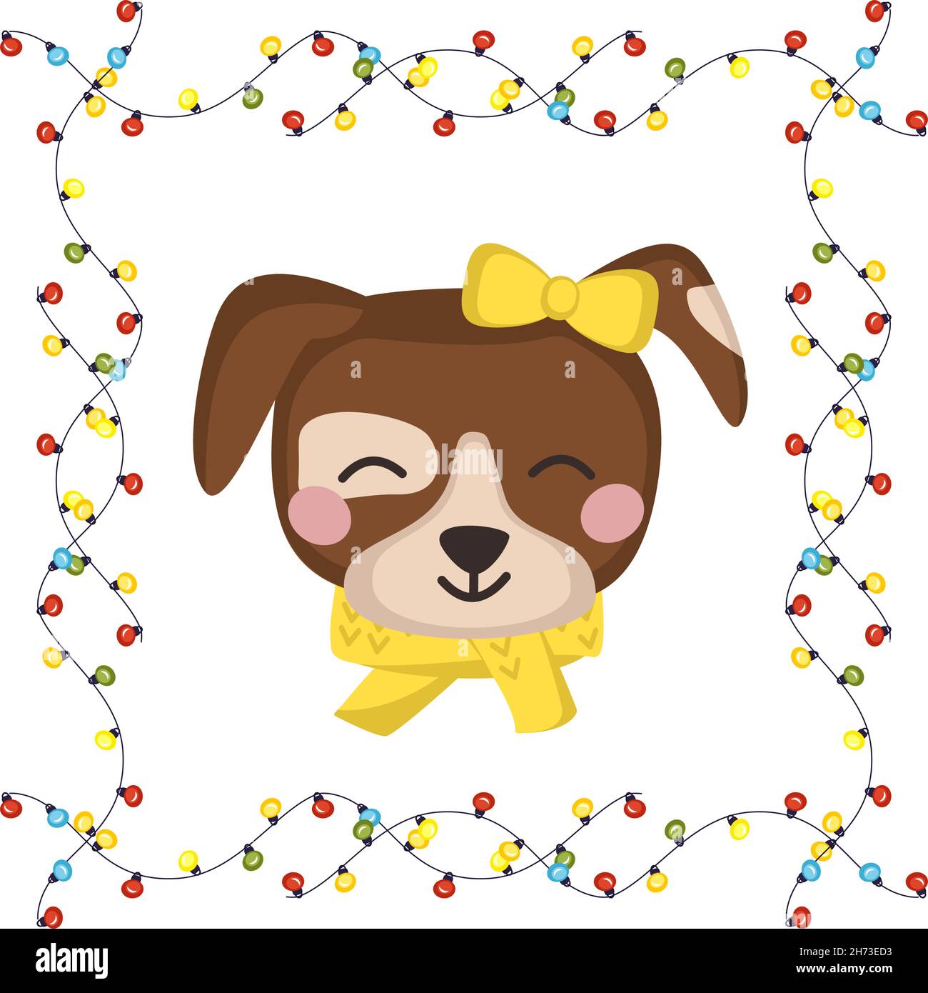 Dog in festive decoration Stock Vector Images - Alamy