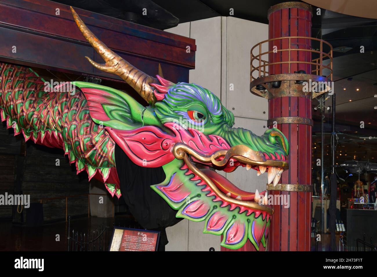 Nevada USA September 5, 2021 Lucky the Smiling Water Dragon is huge and ...