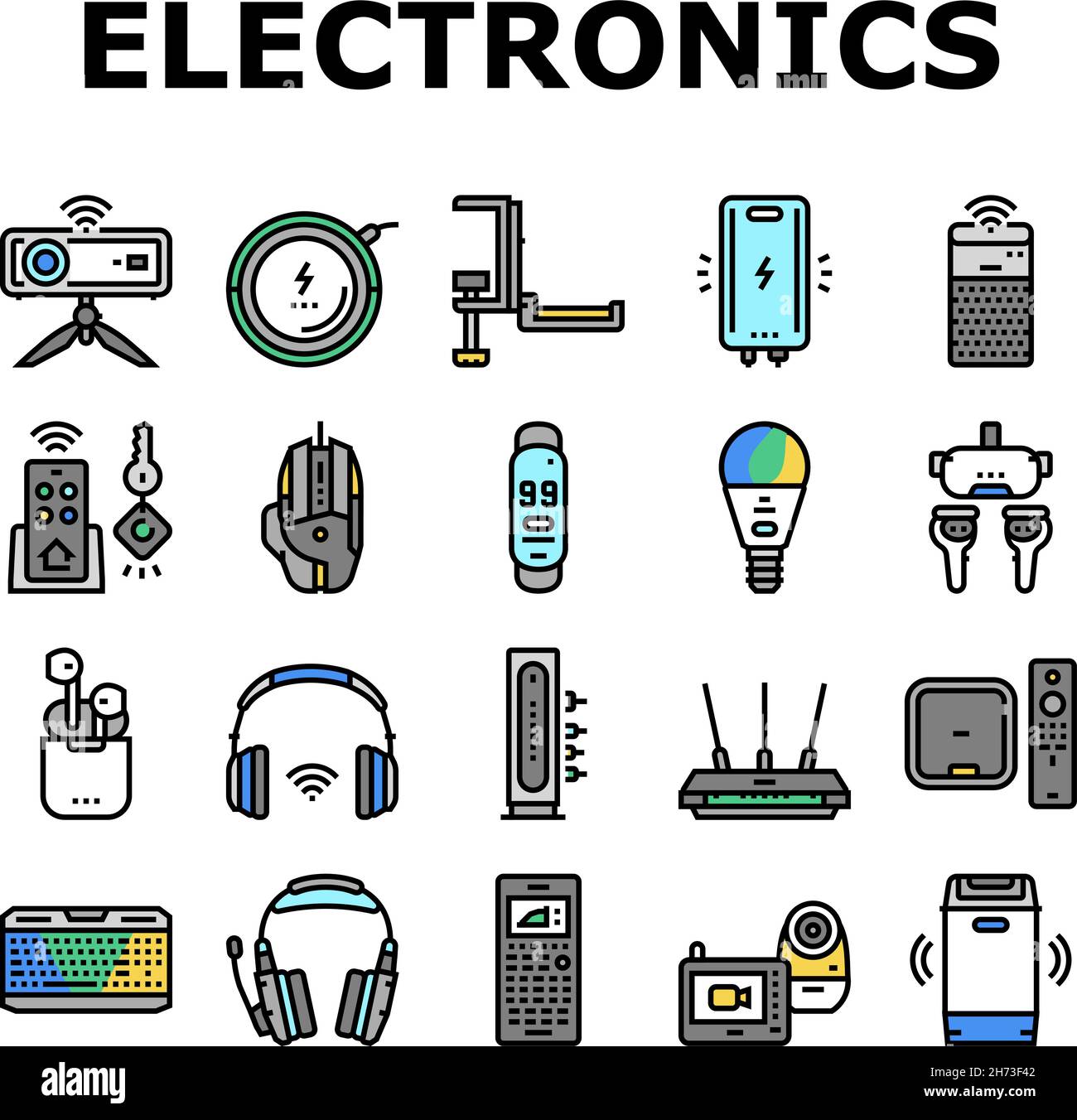 Electronics Digital Technology Icons Set Vector Stock Vector Image & Art - Alamy