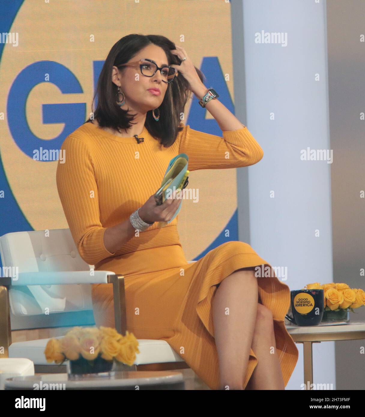 New York, NY, USA. 19th Nov, 2021. Cecilia Vega on the set of Good ...