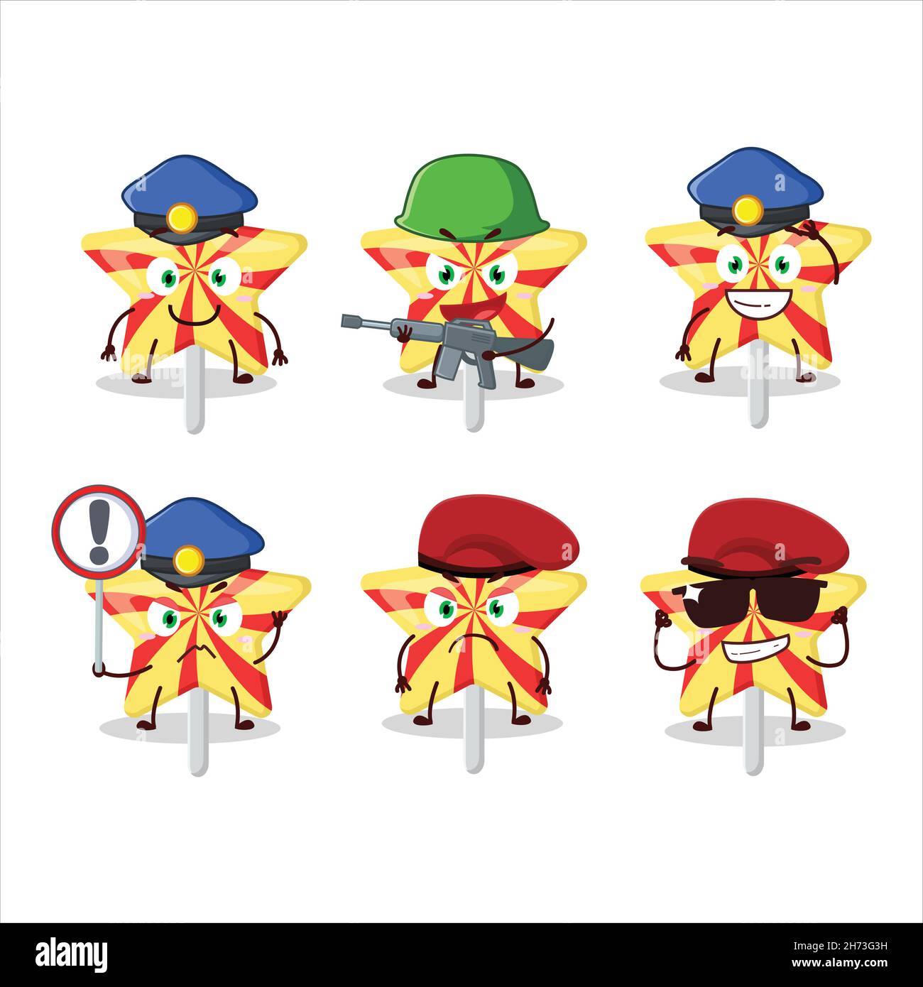 A dedicated Police officer of star candy mascot design style. Vector ...