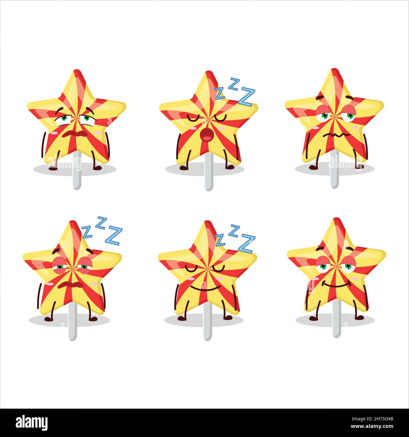Cartoon character of star candy with sleepy expression. Vector ...
