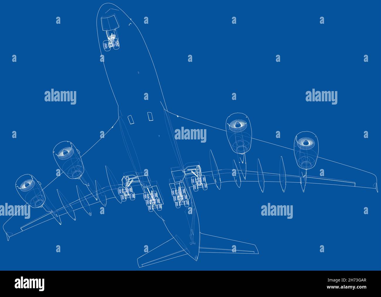 Passenger Airoplane. Vector rendering of 3d Stock Vector Image & Art ...