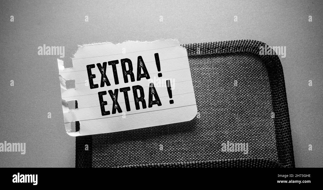 Close up of Extra Word , Business Concept idea Stock Photo - Alamy