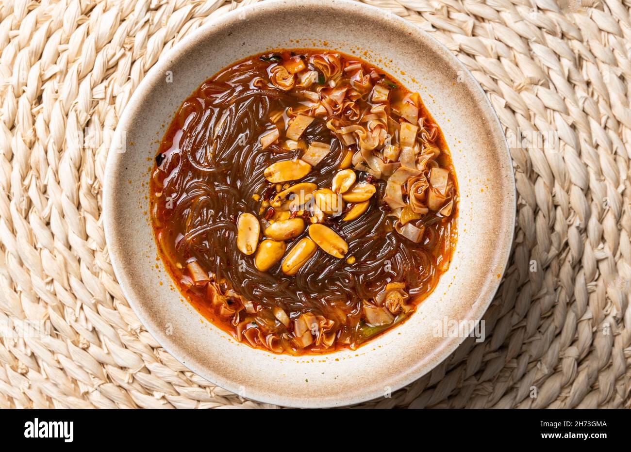 Hot and Sour Rice Noodles, Sichuan Food Stock Photo - Alamy