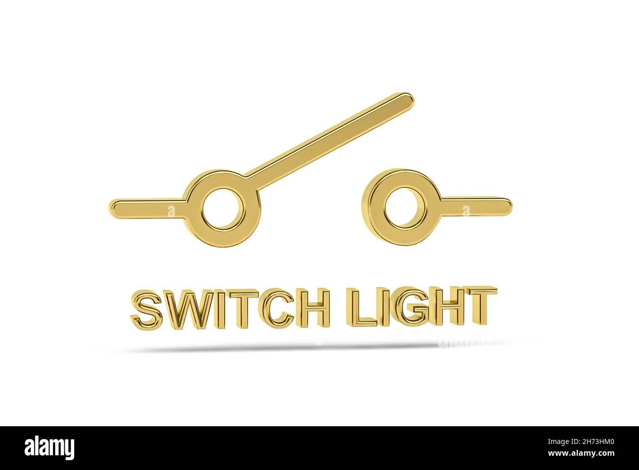 Golden 3d switch light icon isolated on white background - 3d render ...