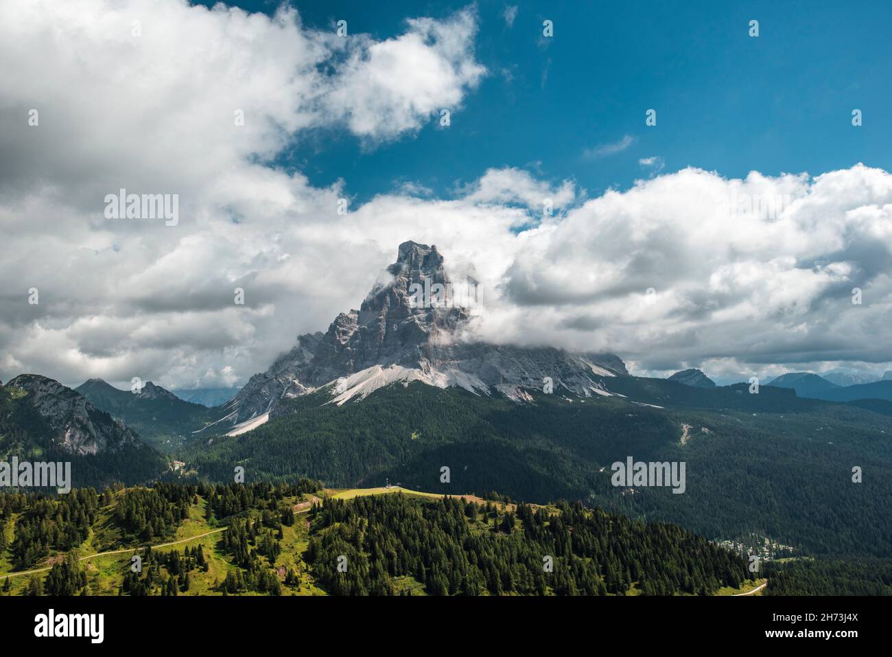 Mount Pelmo covered by clouds Stock Photo - Alamy