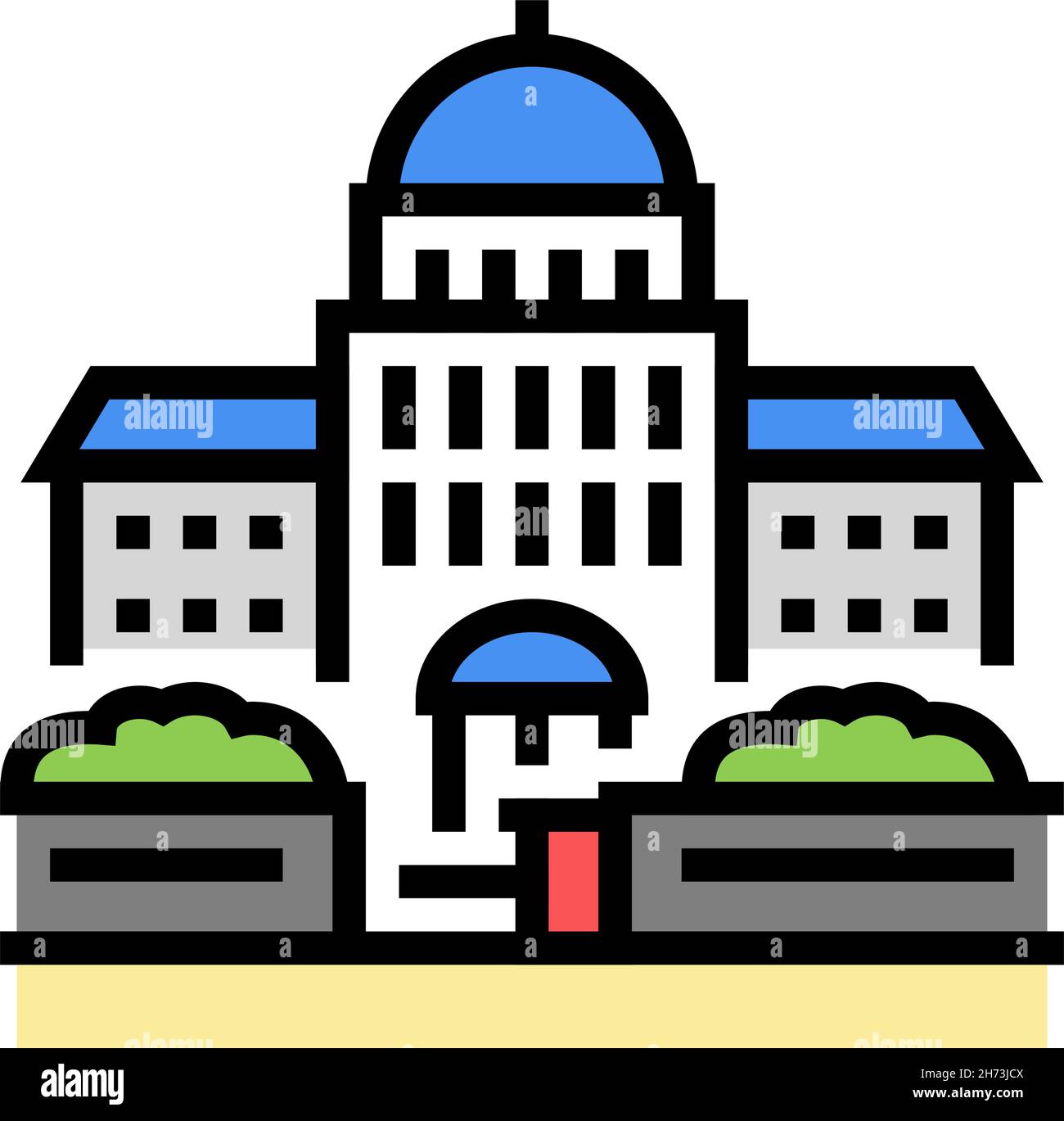 parliament state structure building color icon vector illustration ...