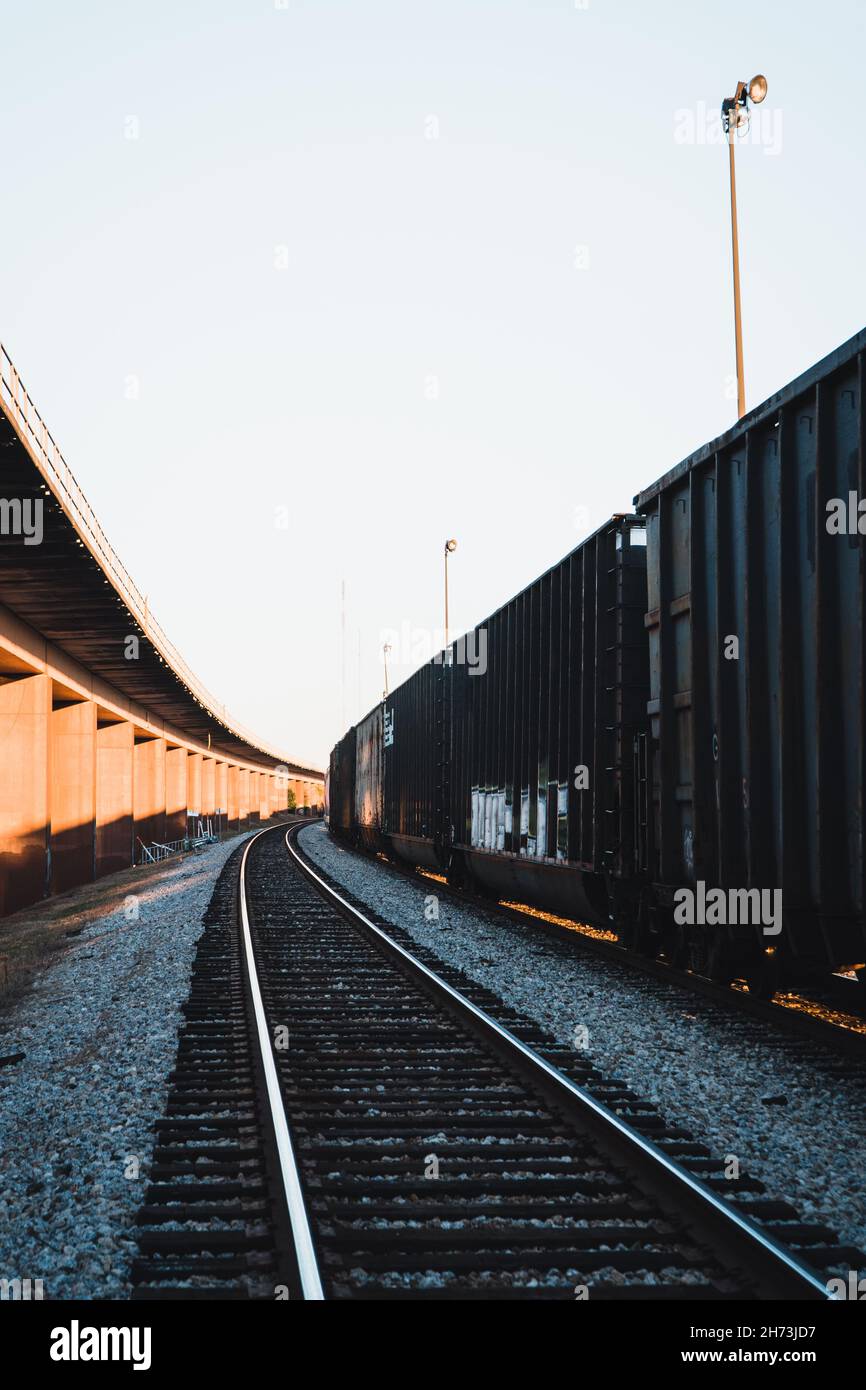 train during sunset Stock Photo - Alamy