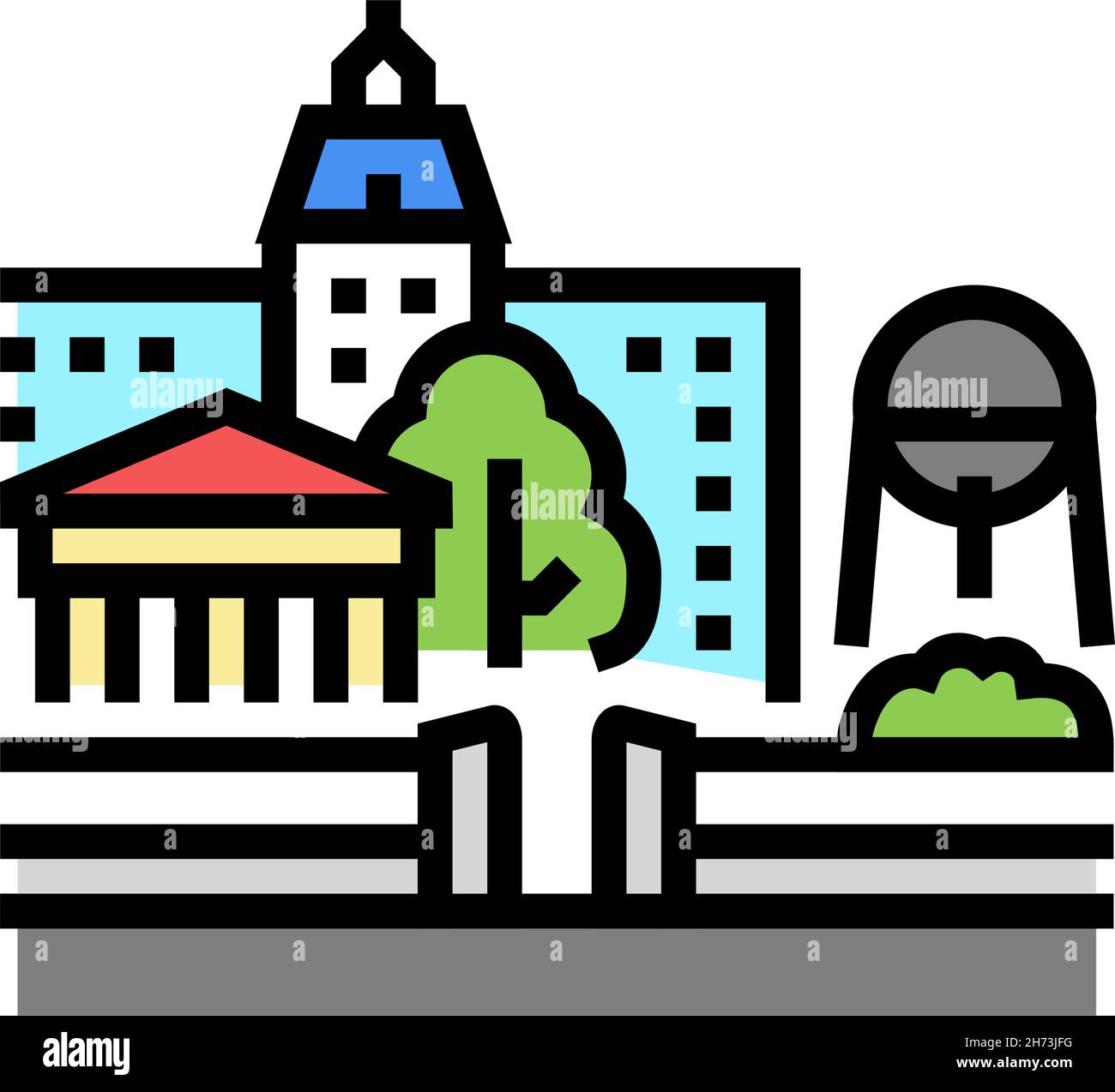 museum gallery art object construction color icon vector illustration ...