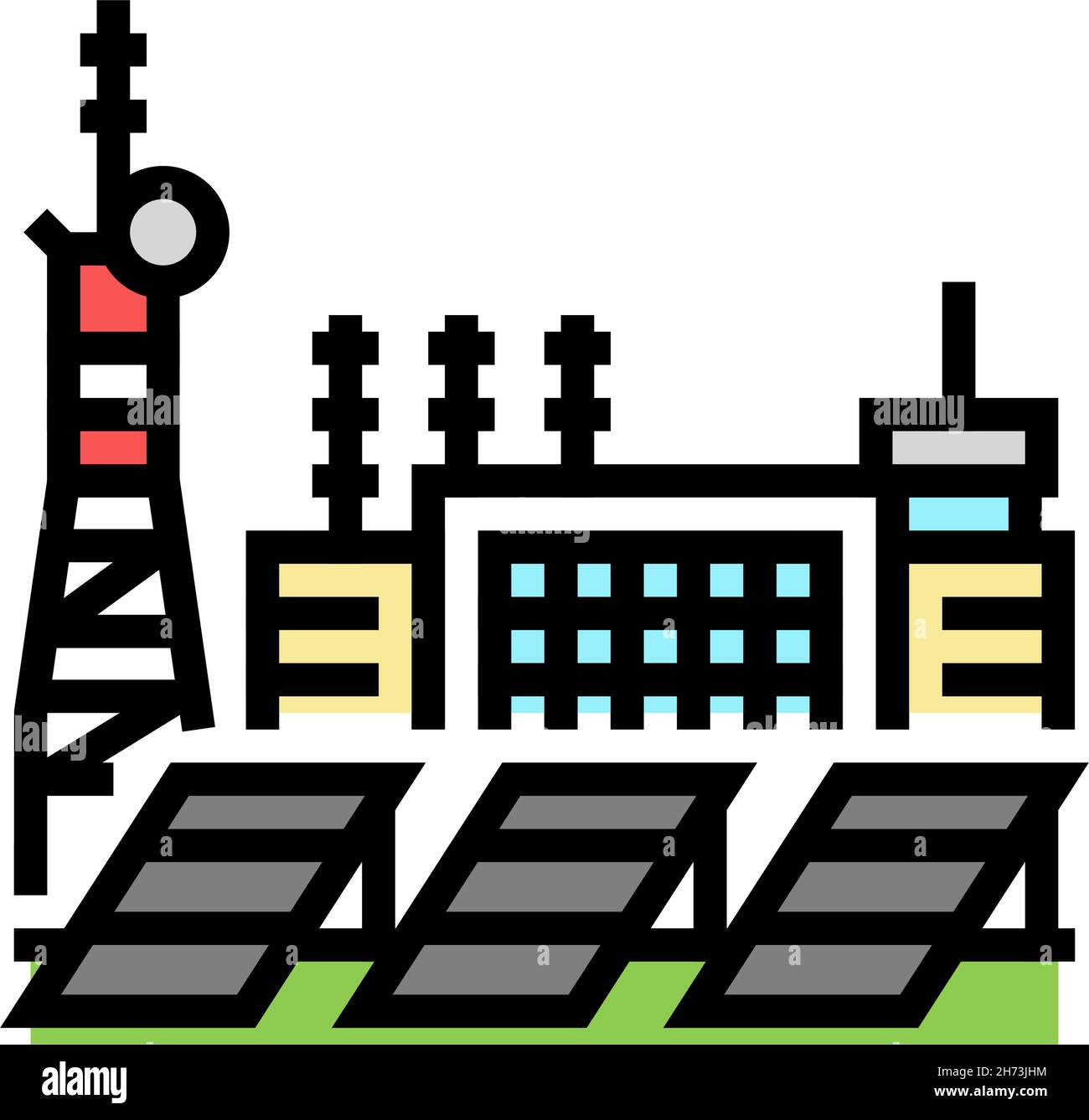 power energy station color icon vector illustration Stock Vector Image ...