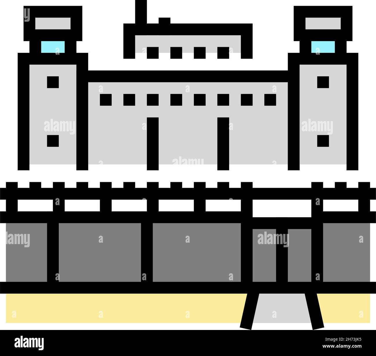 prison building color icon vector illustration Stock Vector Image & Art ...