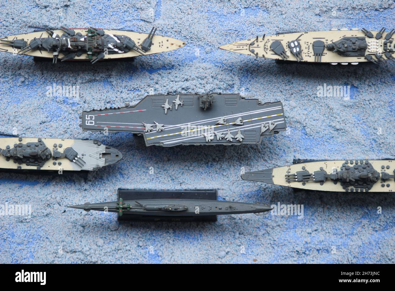 The lineup of miniature battleships consists of the enterprise carrier ...