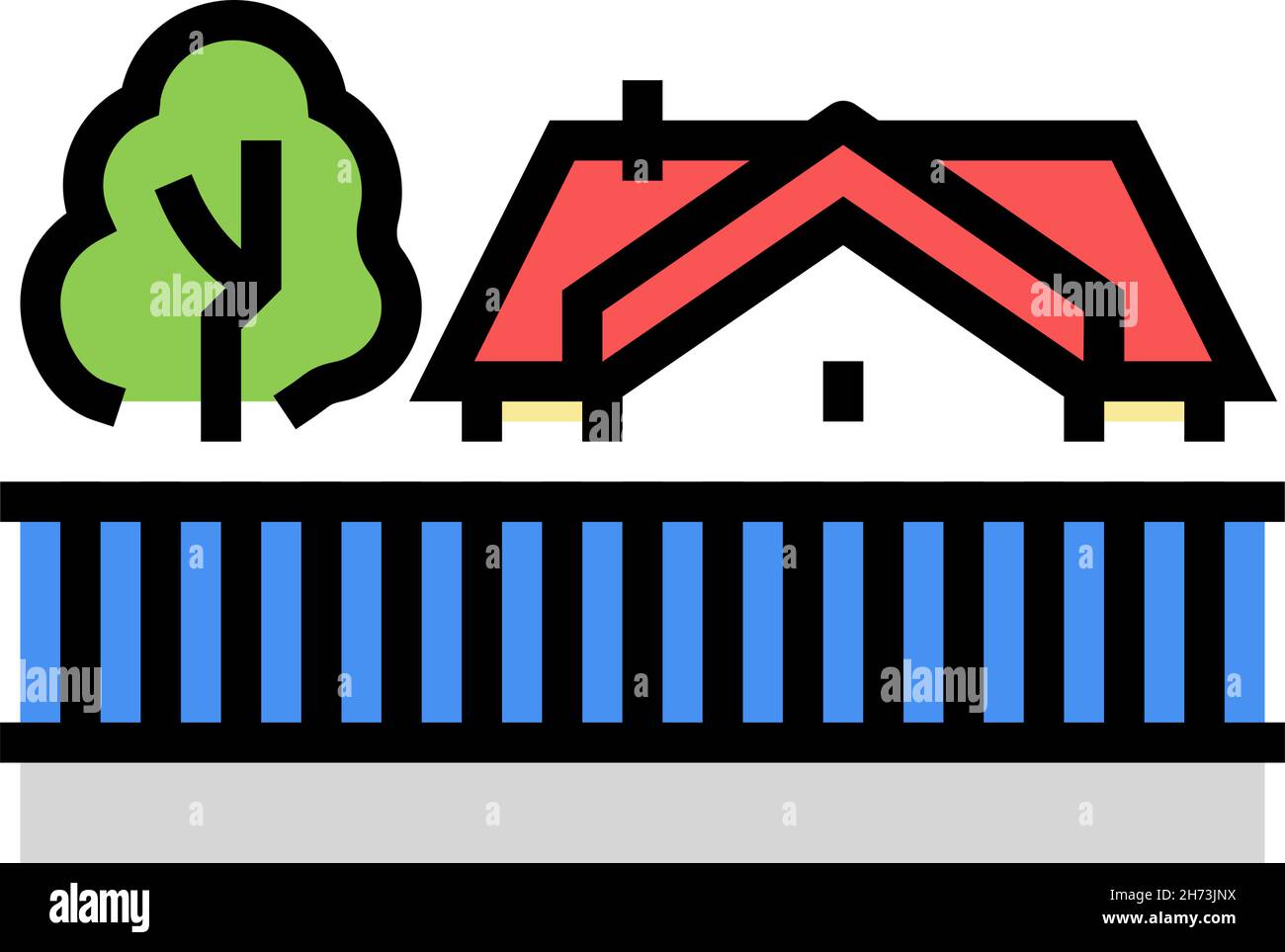 private house suburb color icon vector illustration Stock Vector Image ...