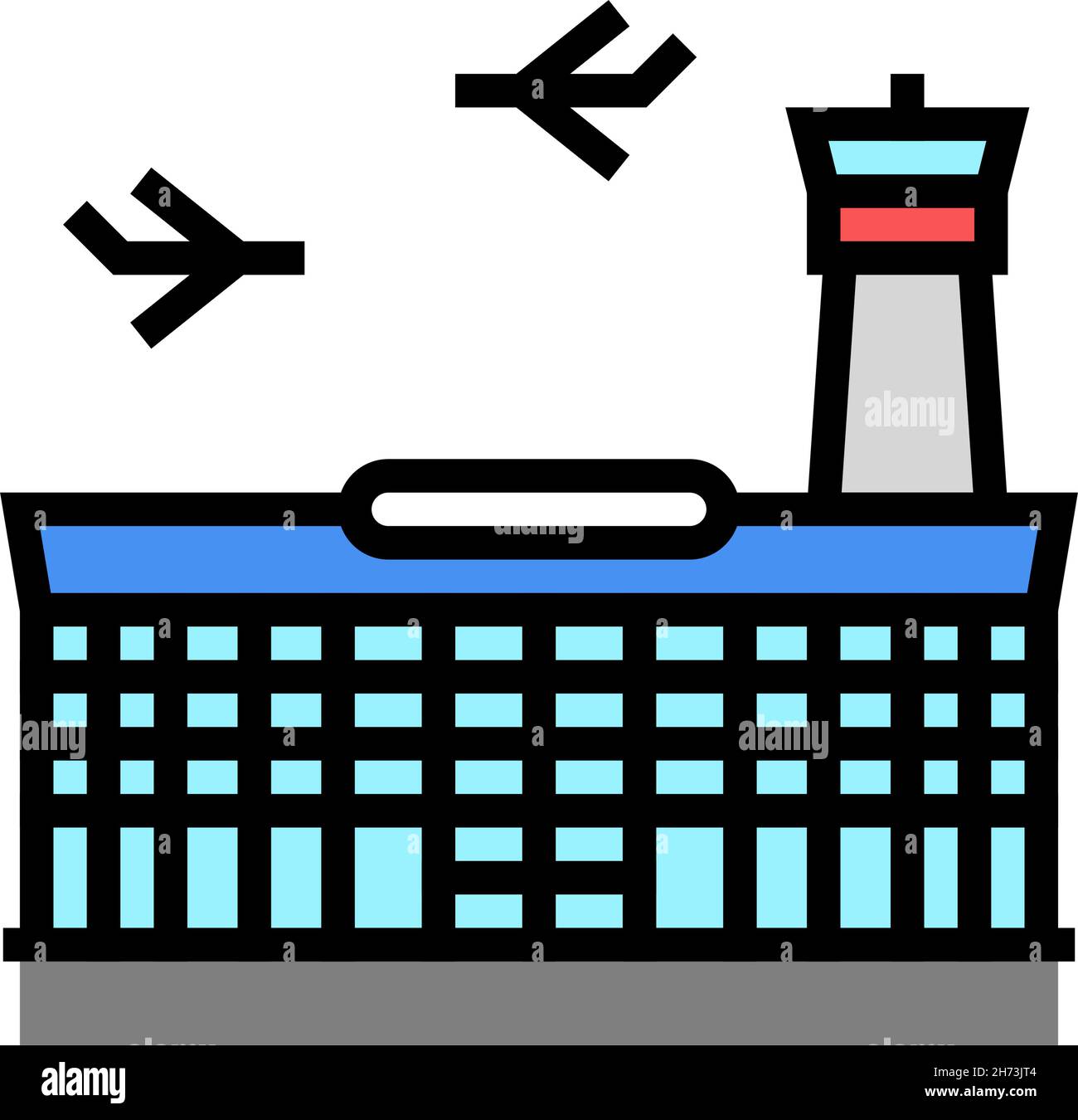 airport building color icon vector illustration Stock Vector Image ...