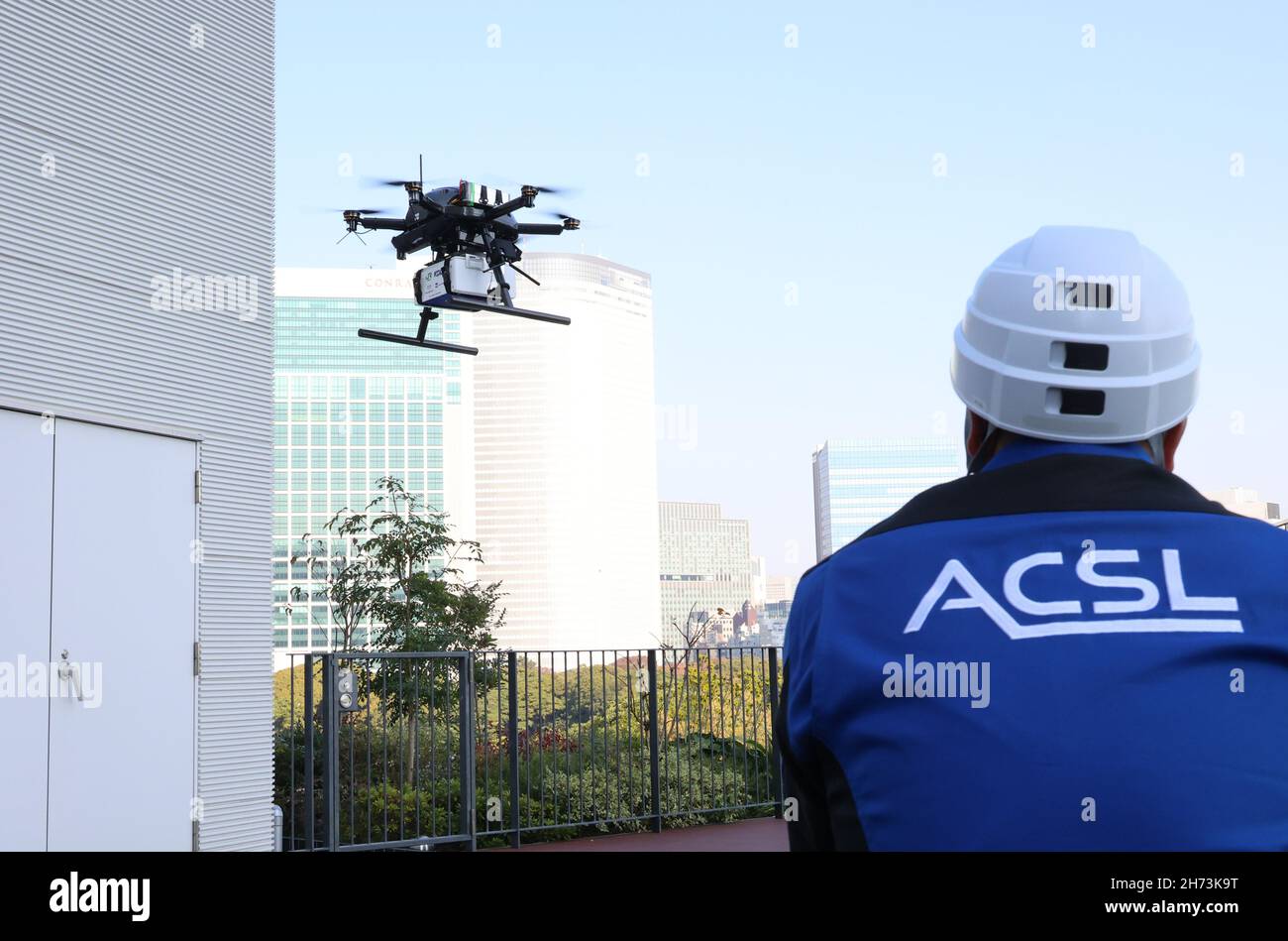 Tokyo, Japan. 20th Nov, 2021. Japan's drone maker ACSL's six-rotor ...