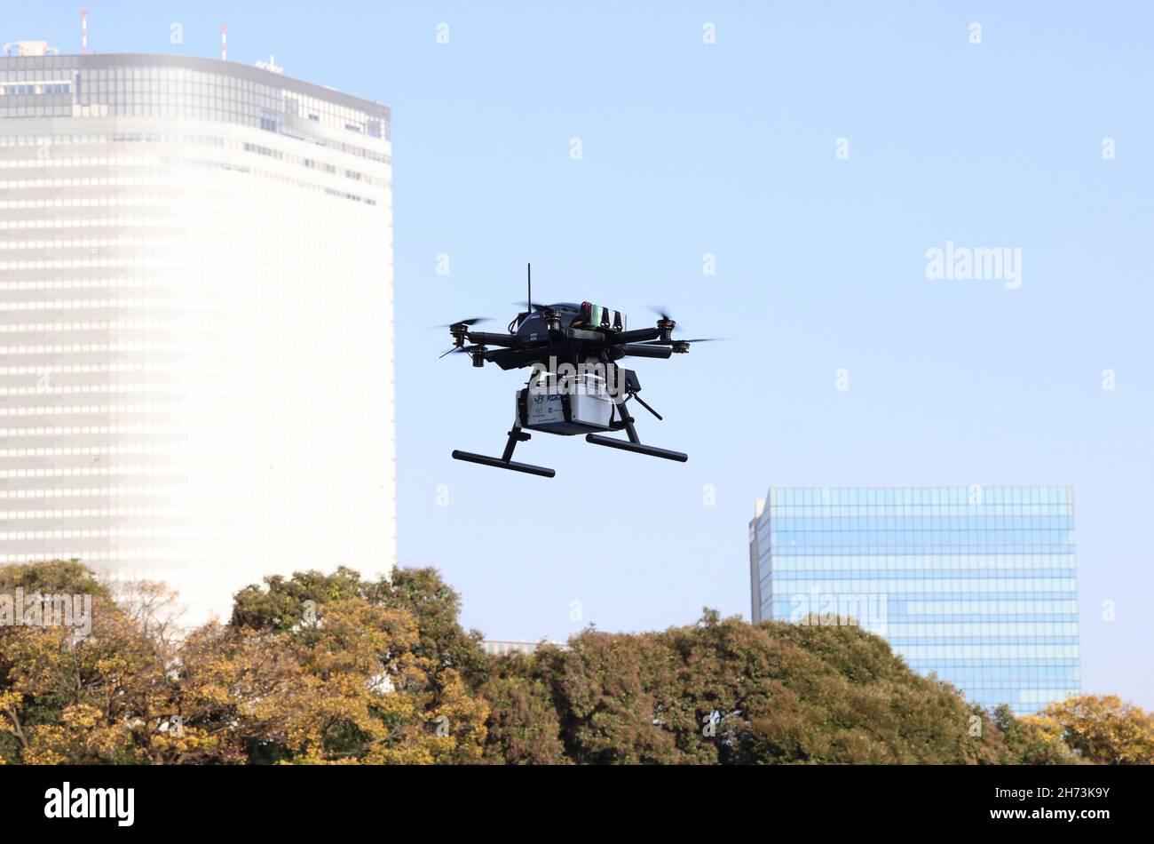 Tokyo, Japan. 20th Nov, 2021. Japan's drone maker ACSL's six-rotor ...