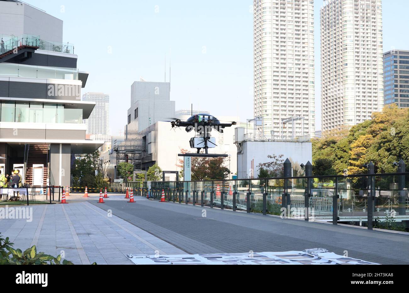 Tokyo, Japan. 20th Nov, 2021. Japan's drone maker ACSL's six-rotor ...